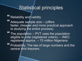 Parallel vote tabulation nigeria experience | PPTX