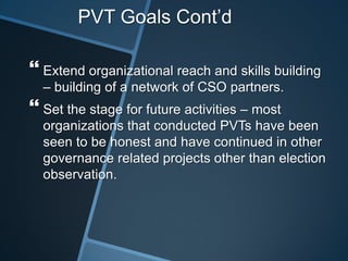 Parallel vote tabulation nigeria experience | PPTX