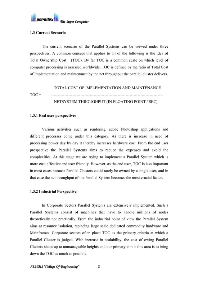 Parallex - The Supercomputer | PDF