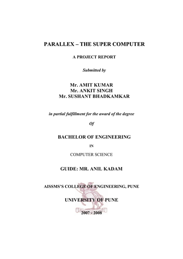 Parallex - The Supercomputer | PDF