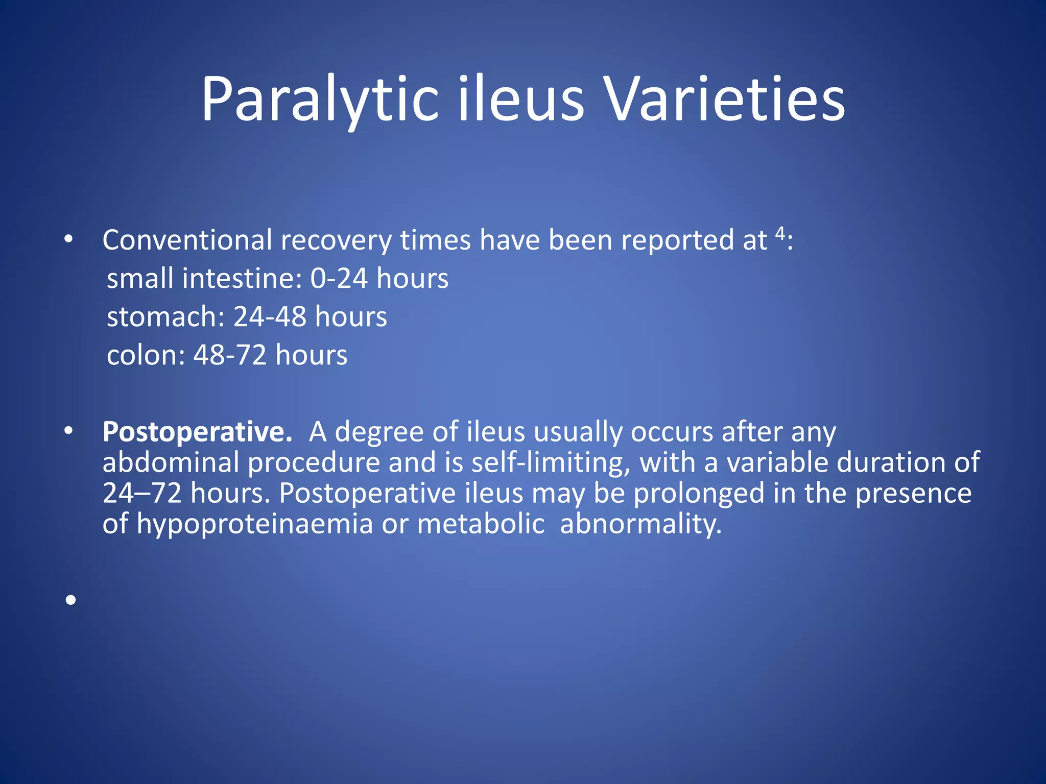 Paralytic ileus | PPTX