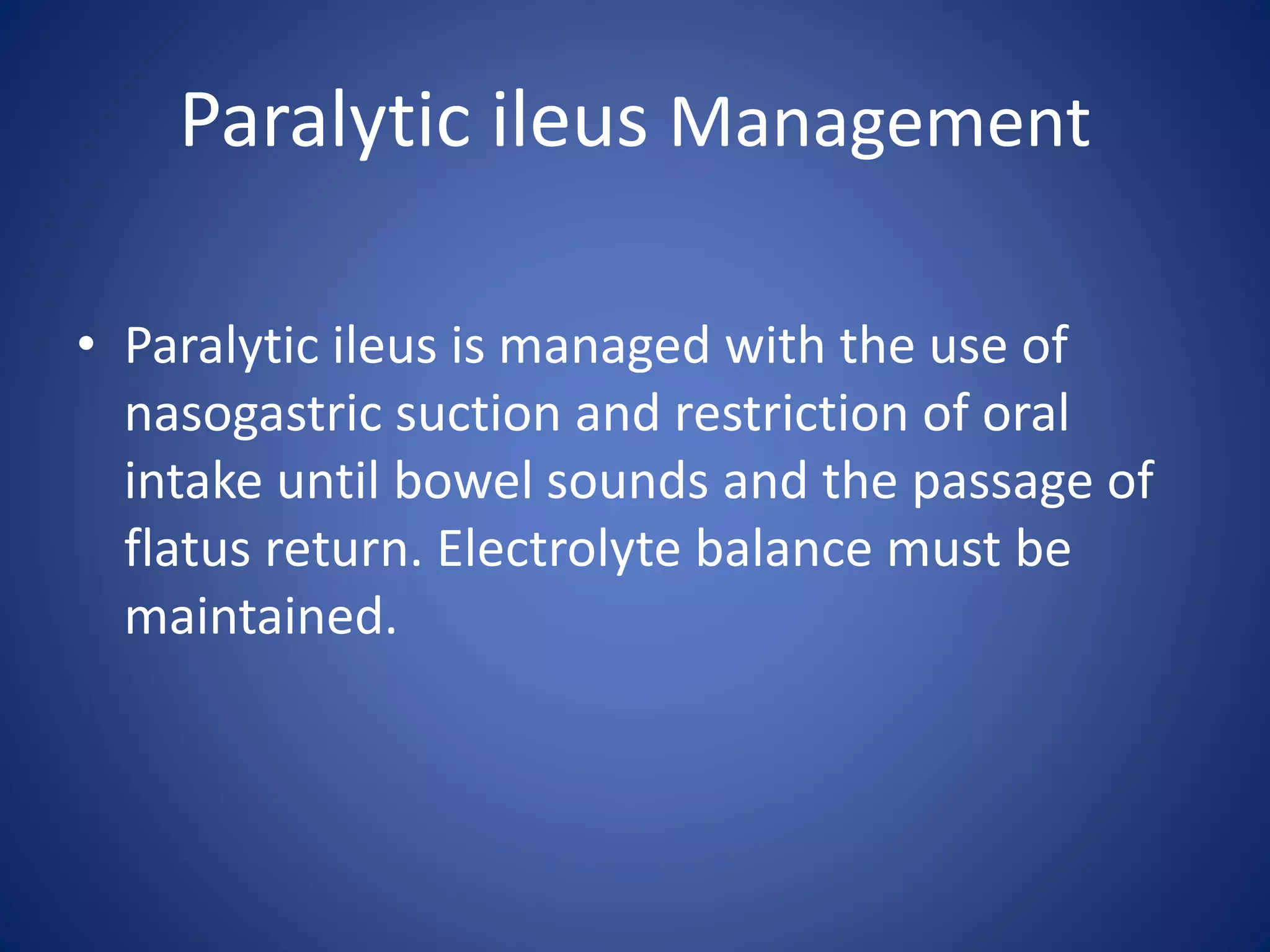 Paralytic ileus | PPT