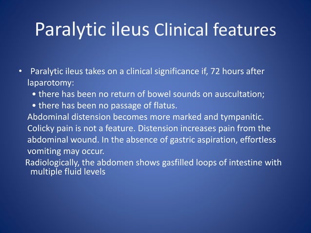 Paralytic ileus | PPTX | Digestive Disorders | Diseases and Conditions