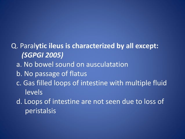 Paralytic ileus | PPTX | Digestive Disorders | Diseases and Conditions