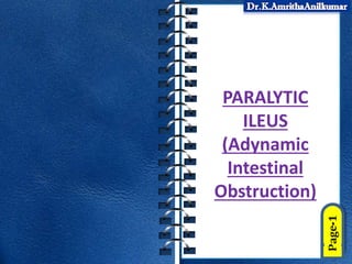 Paralytic ileus (adynamic intestinal obstruction) | PPTX