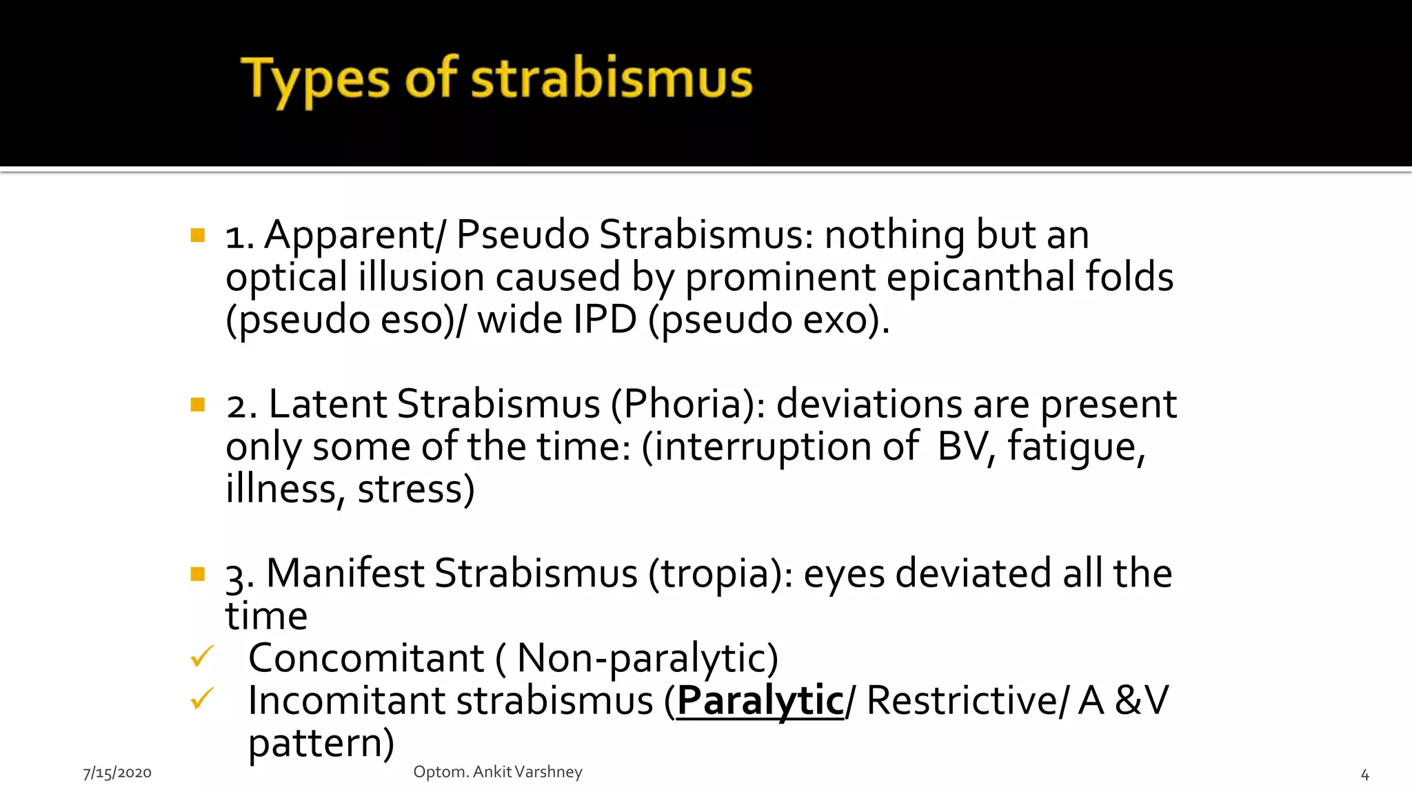 Paralytic strabismus by Ankit Varshney | PPTX