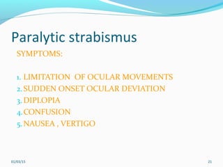 Paralytic strabismus, features and investigations of paretic strabismus ...