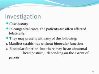 Paralytic strabismus, features and investigations of paretic strabismus ...