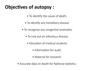 Autopsy , methods of the autopsy summary | PPTX
