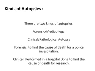 Autopsy , methods of the autopsy summary | PPT