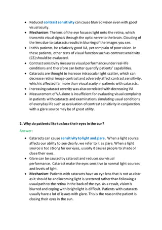 opthalmology case presentation - senile cataract | DOCX