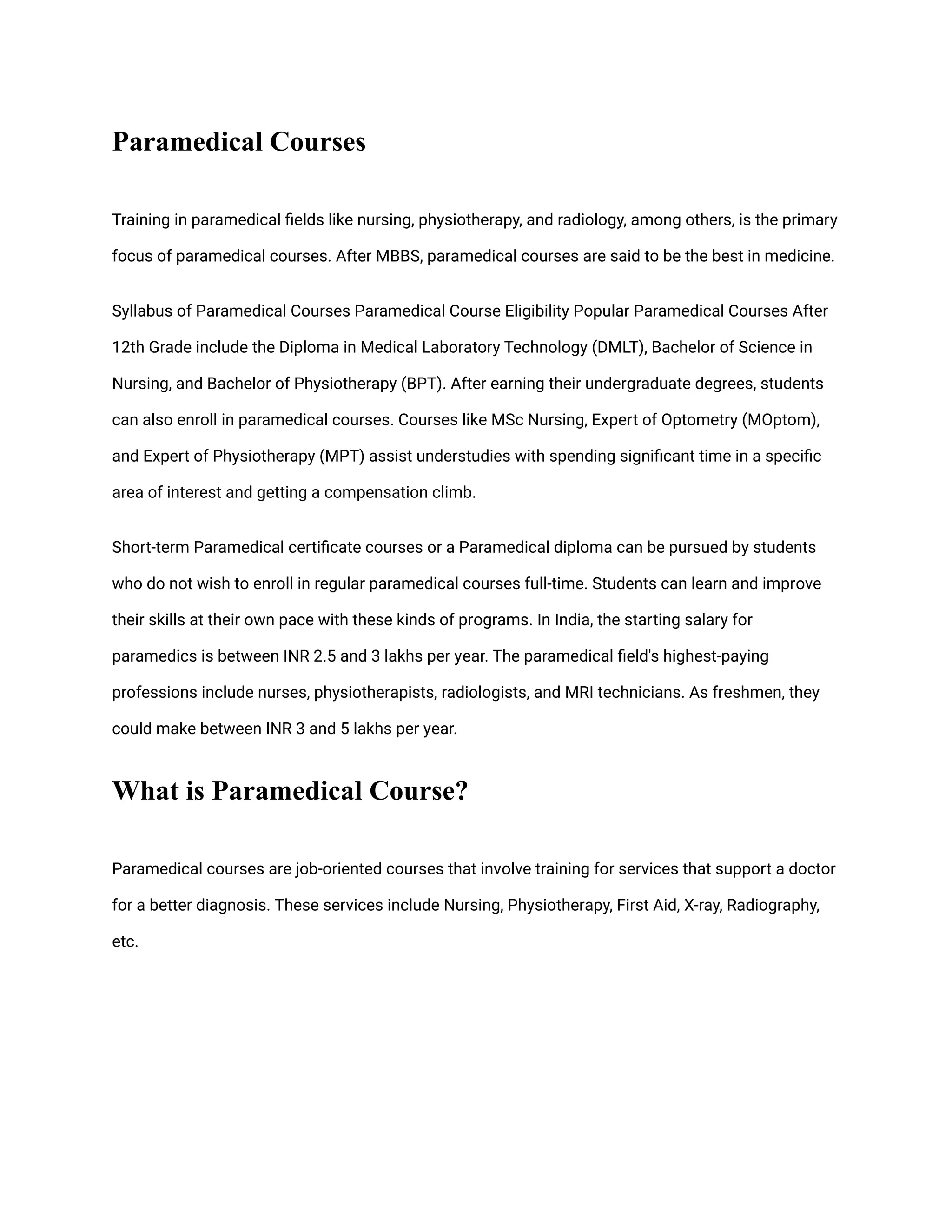 Must things to know about paramedical courses | PDF