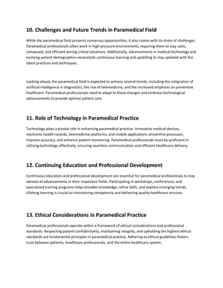 Paramedical Courses: A Pathway to Global Healthcare Opportunities | PDF