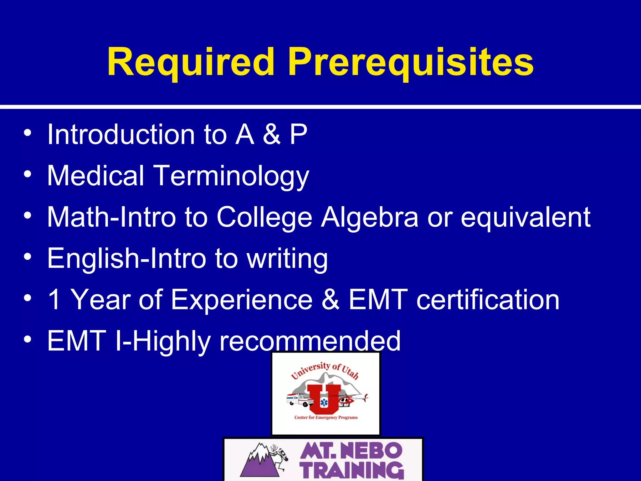 Paramedic Program Overview | PPT