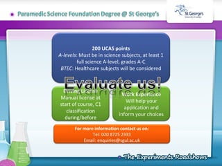 Paramedic Science Roadshow 2010 | PPT