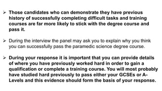 Paramedic Science Degree Interview Questions and Answers | PPTX