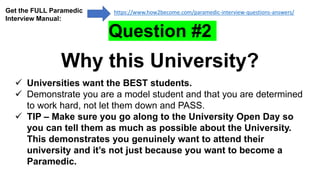 Paramedic Science Degree Interview Questions and Answers | PPTX