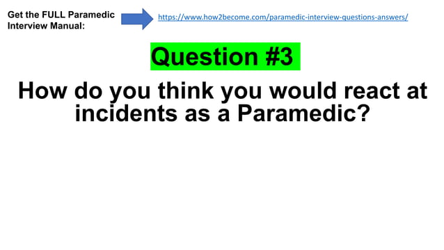 Paramedic Science Degree Interview Questions and Answers | PPTX