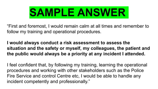 Paramedic Science Degree Interview Questions and Answers | PPTX