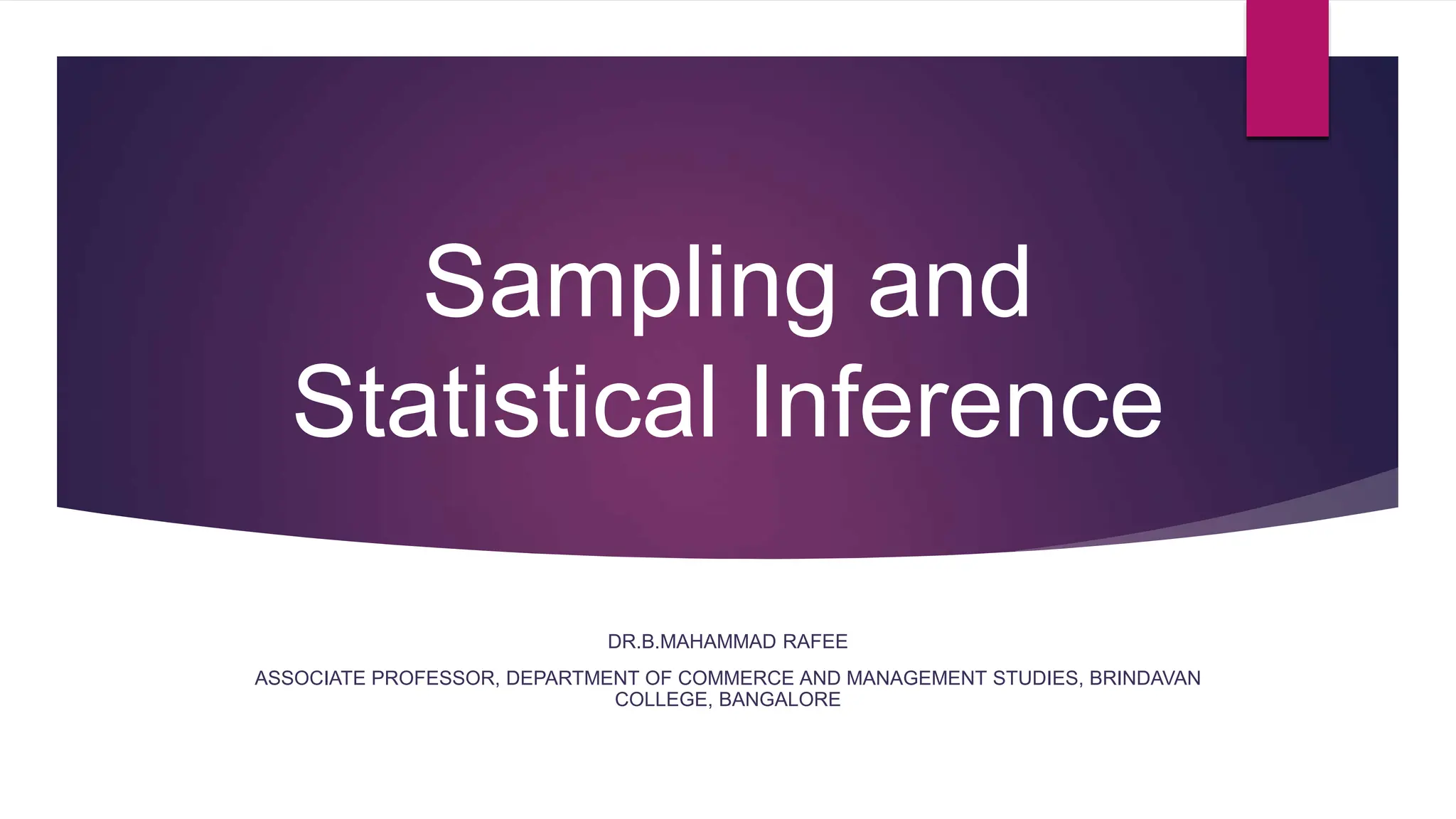 Parameter and statistic in Research Methdology- Module 5 | PPTX