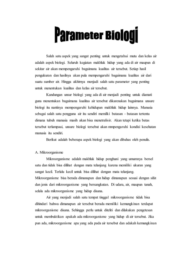 Parameter biologi | DOCX