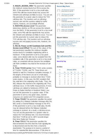 Parameter check list for tch drop in huawei system 2 - blogs - telecom ...