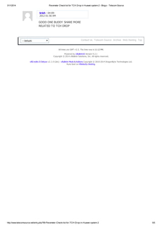 Parameter check list for tch drop in huawei system 2 - blogs - telecom ...