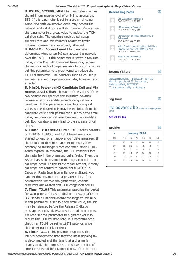 Parameter check list for tch drop in huawei system 2 - blogs - teleco…