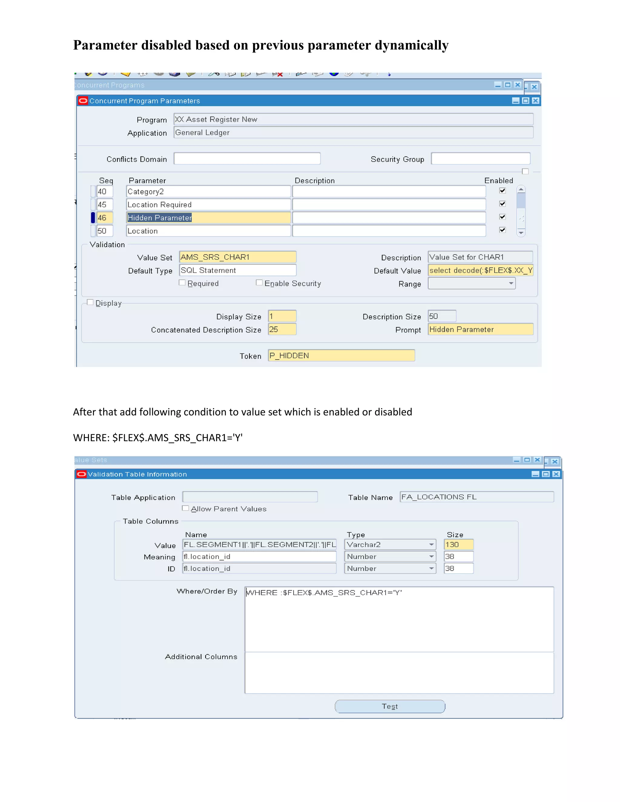Parameter Enabled Or Disabled Dynamically Pdf