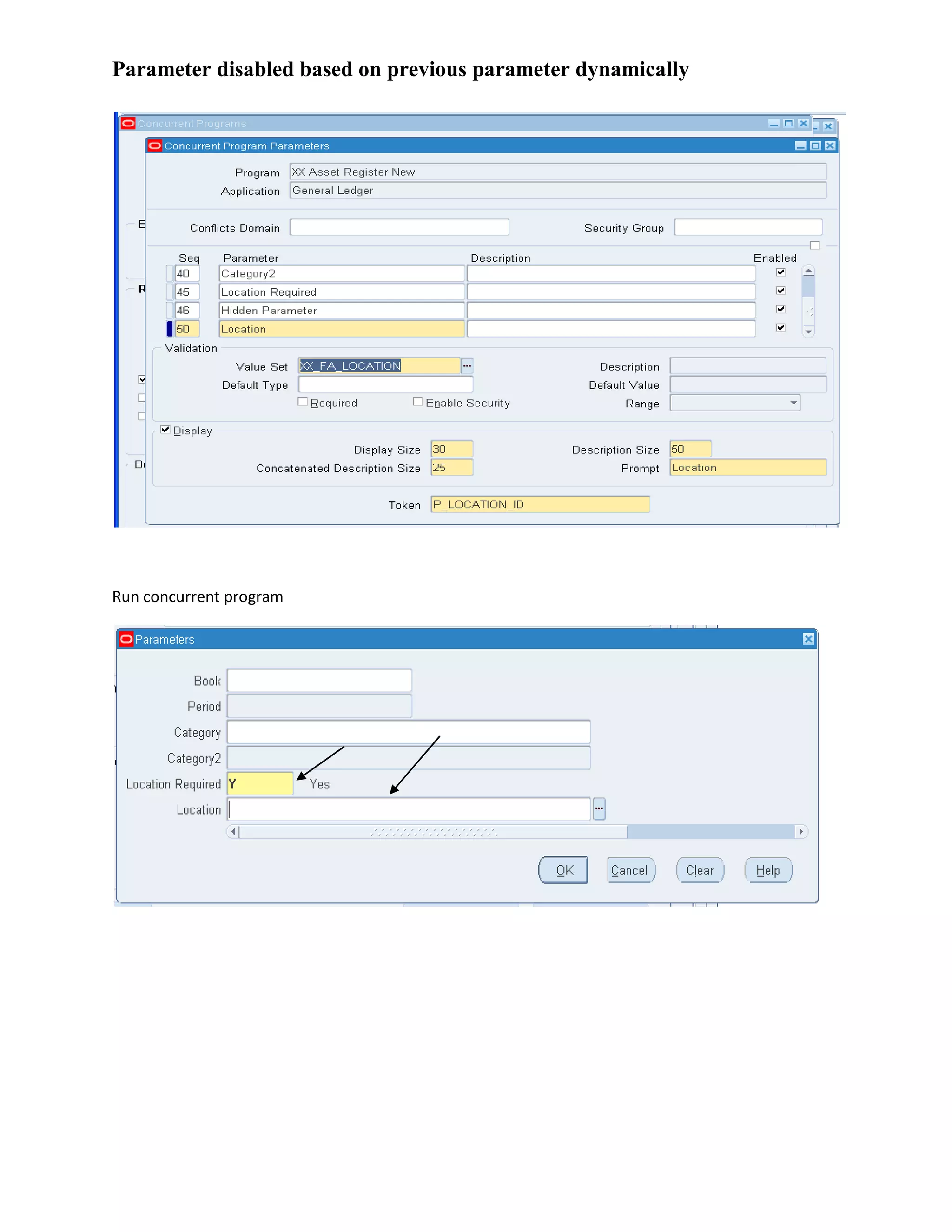 Parameter Enabled Or Disabled Dynamically Docx