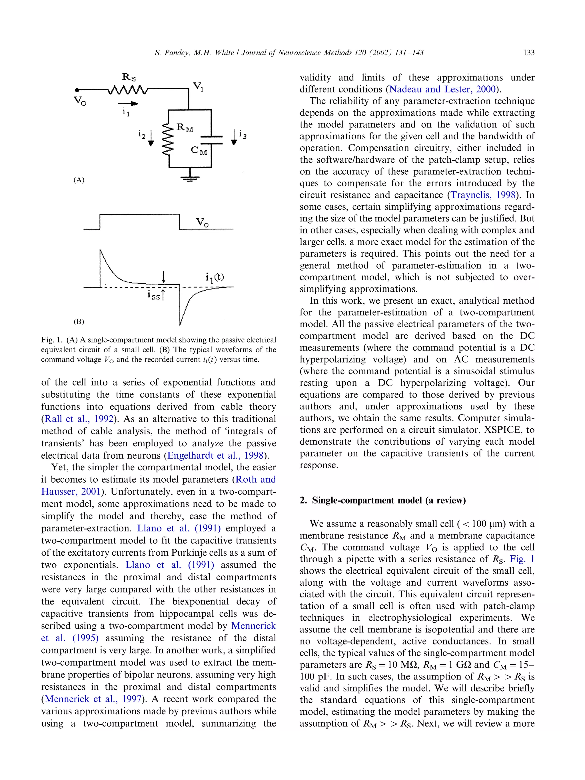 Two compartment model for Patch Clamp | PDF