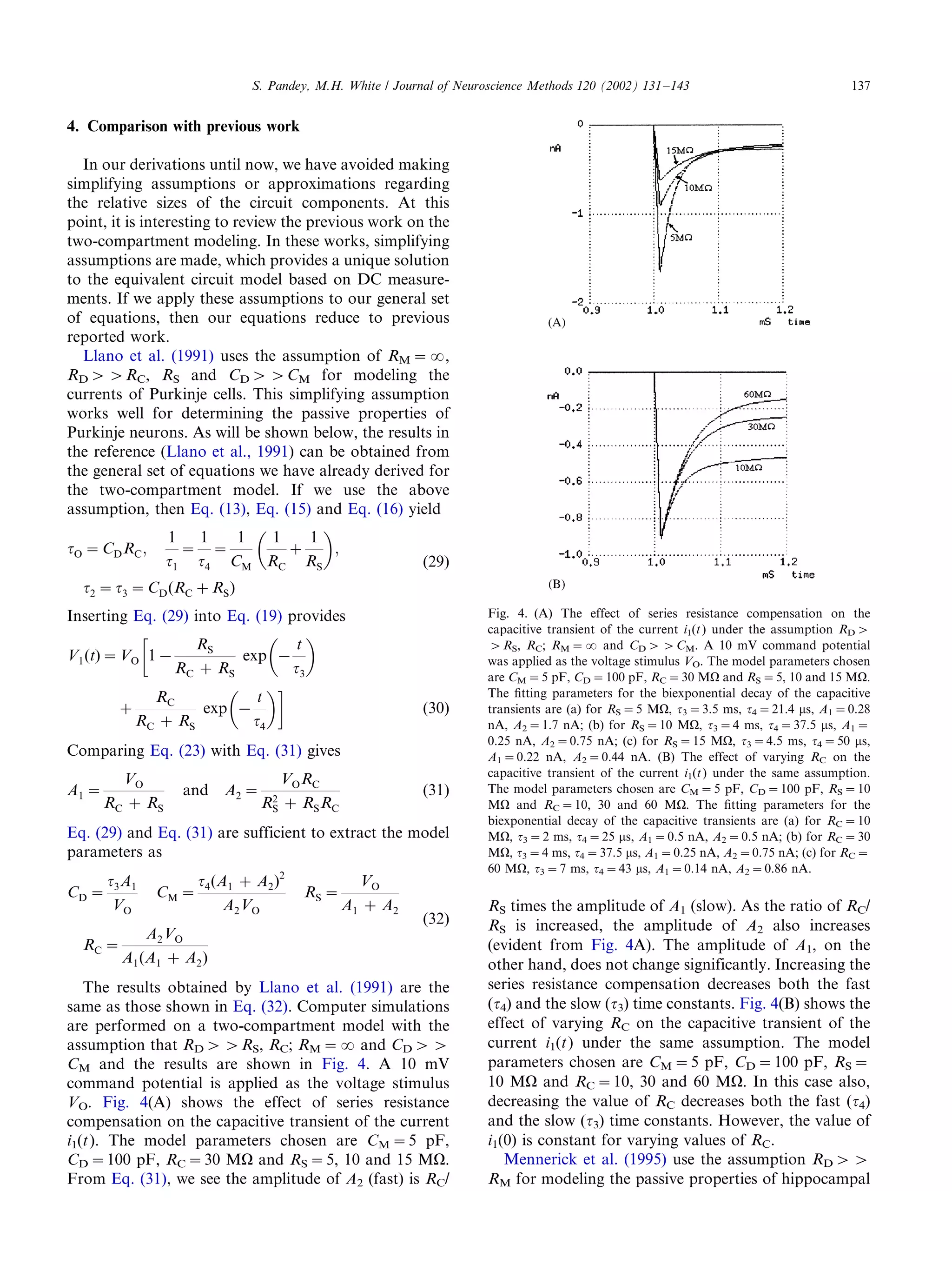 Two compartment model for Patch Clamp | PDF