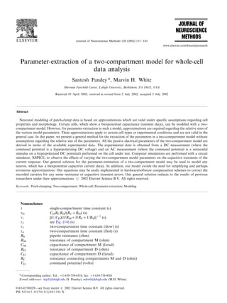 Two compartment model for Patch Clamp | PDF