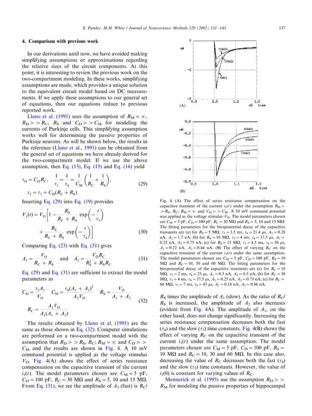 Two compartment model for Patch Clamp | PDF