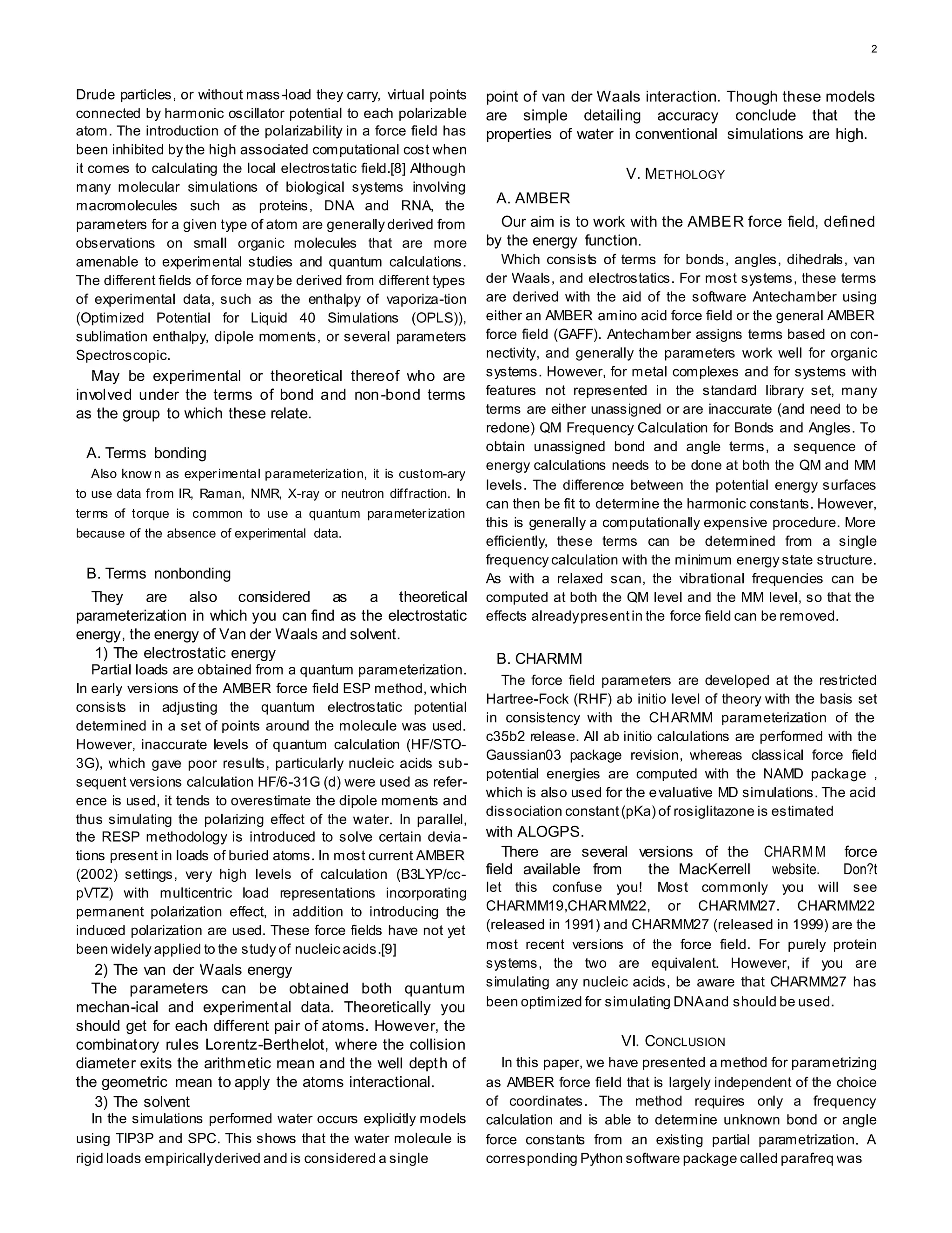 Parameterization of force field | DOCX