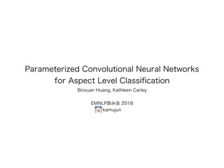 Parameterized convolutional neural networks for aspect level classification | PPT