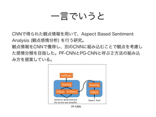 Parameterized convolutional neural networks for aspect level classification | PPT