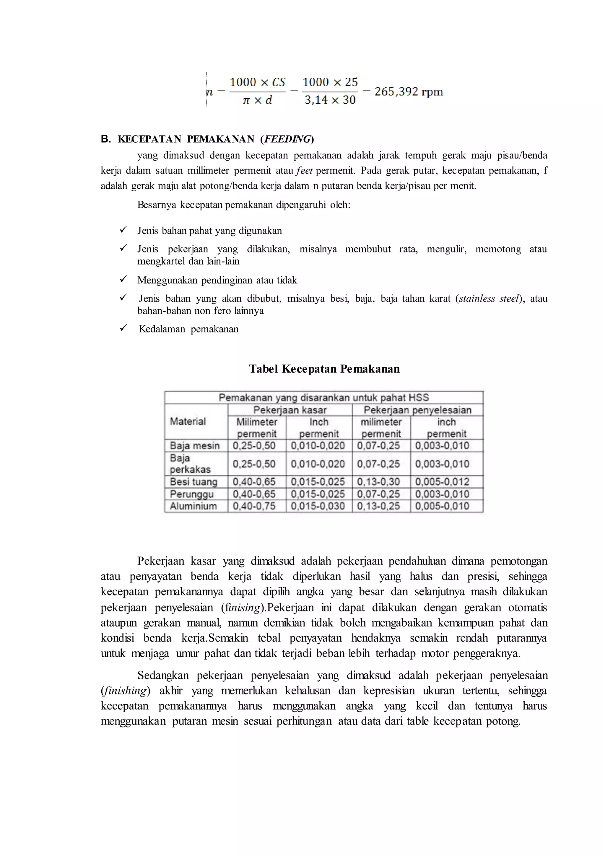 Parameter mesin bubut | DOCX