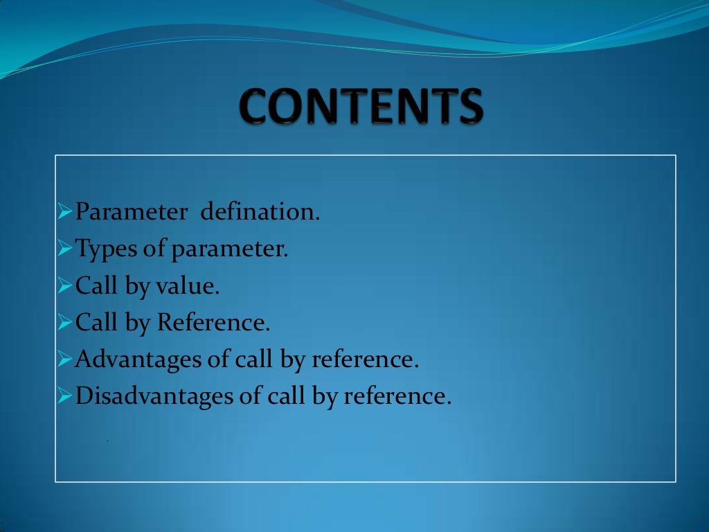 Parameter Passing Tofunctionsinc 0508
