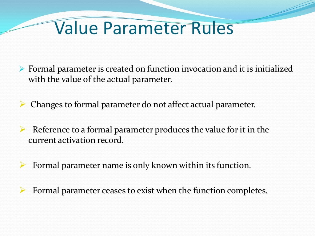 Parameter Passing Tofunctionsinc