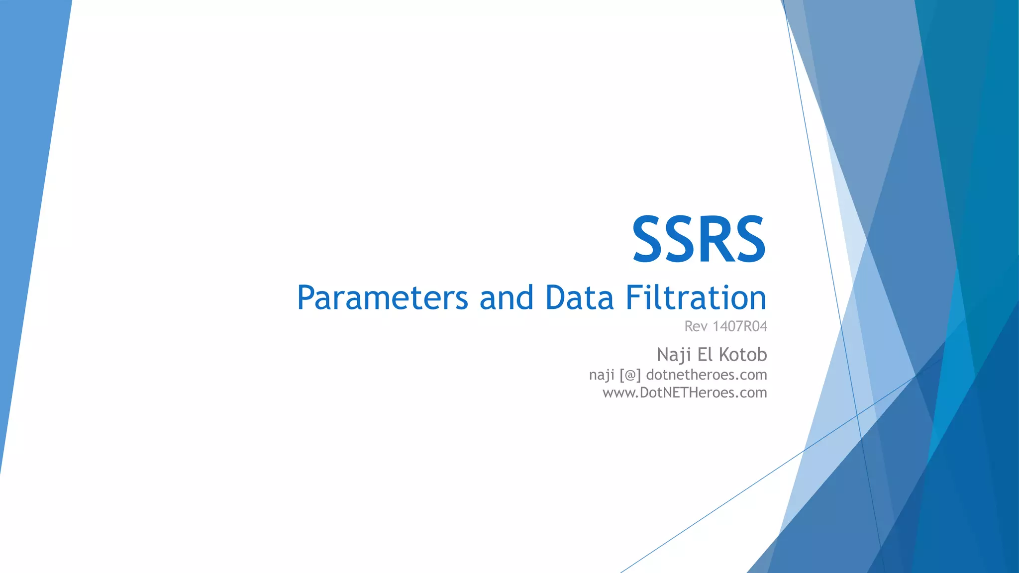 SSRS Report with Parameters and Data Filtration | PDF | Databases | Computer Software and ...