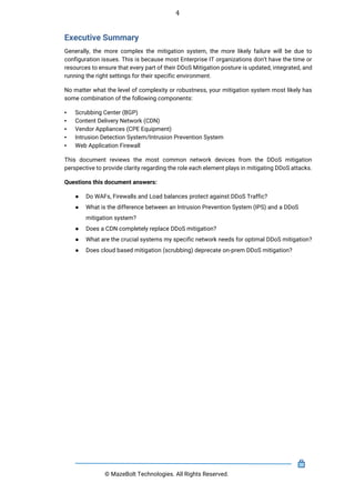 DDoS Defenses | DDoS Protection and Mitigation | MazeBolt | PDF