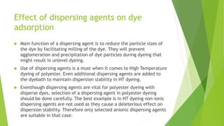 Parameters affecting the dye adsorption of polyester dyeing with ...