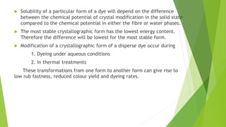 Parameters affecting the dye adsorption of polyester dyeing with ...
