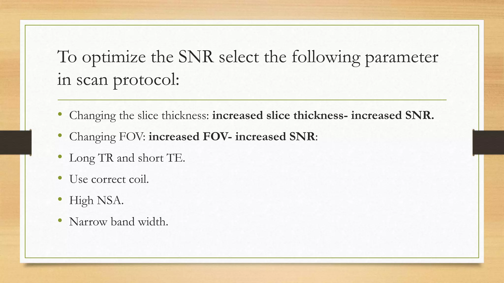 PARAMETERS AND ASSOCIATED Trade-Offs, MRI | PPTX