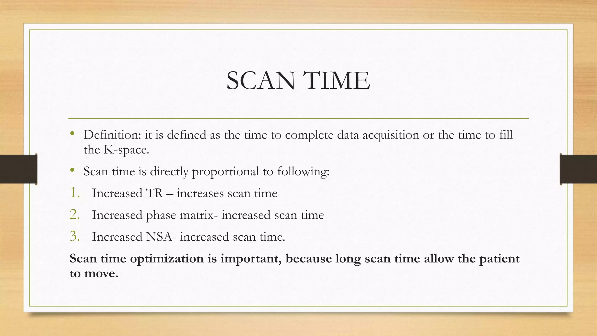PARAMETERS AND ASSOCIATED Trade-Offs, MRI | PPTX