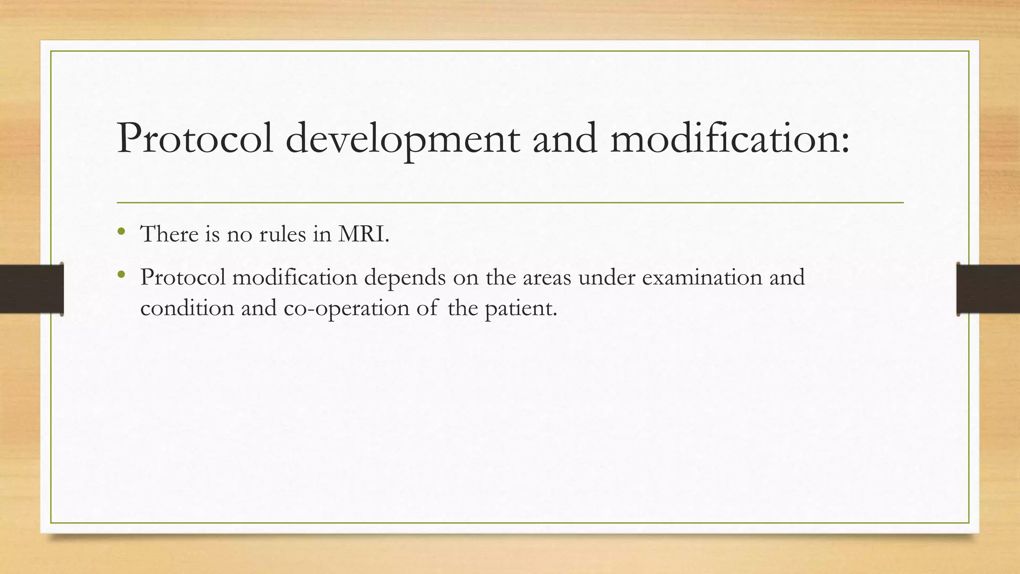 PARAMETERS AND ASSOCIATED Trade-Offs, MRI | PPTX