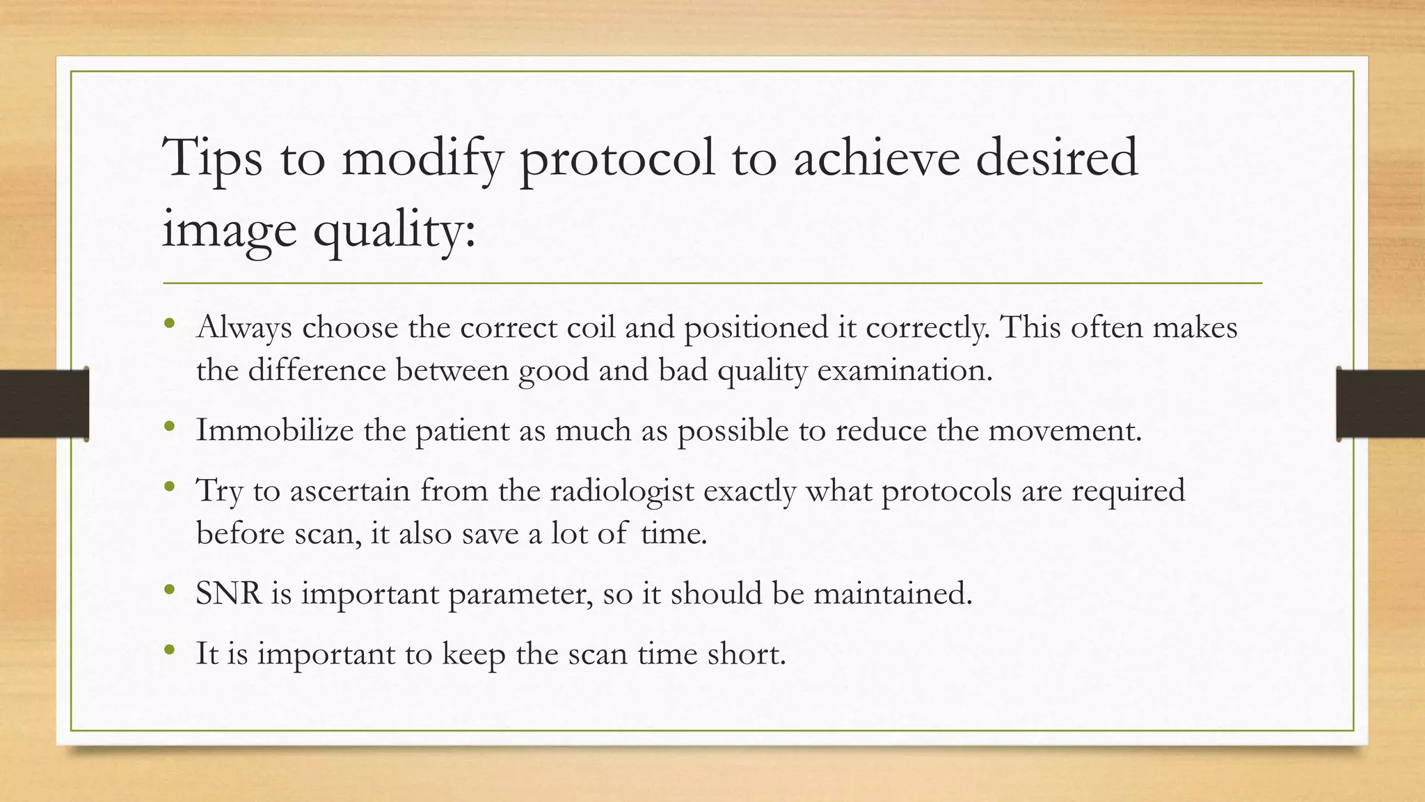 PARAMETERS AND ASSOCIATED Trade-Offs, MRI | PPTX