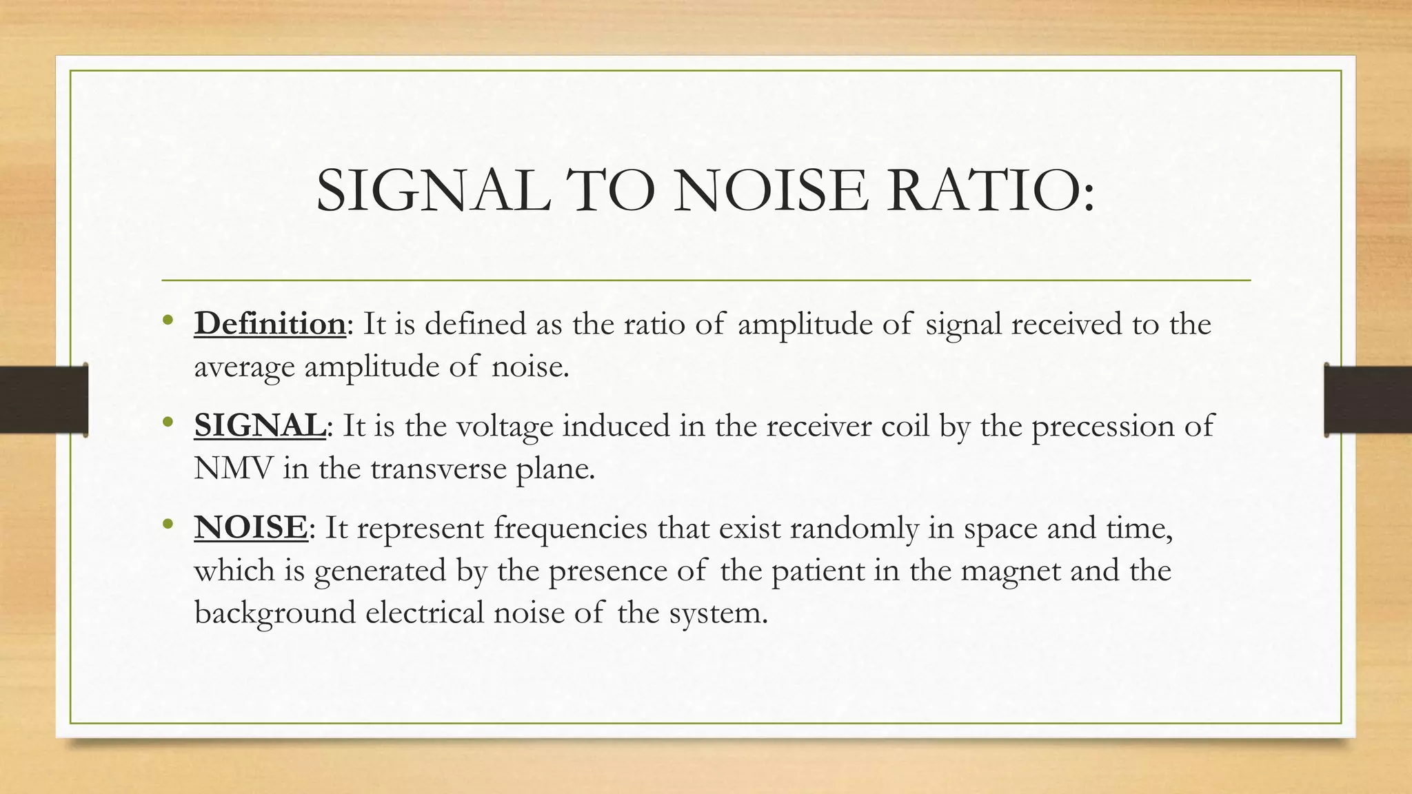 PARAMETERS AND ASSOCIATED Trade-Offs, MRI | PPTX
