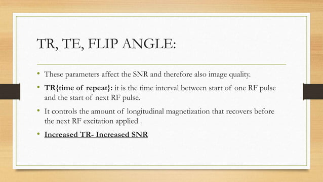 PARAMETERS AND ASSOCIATED Trade-Offs, MRI | PPTX | Digital Audio ...